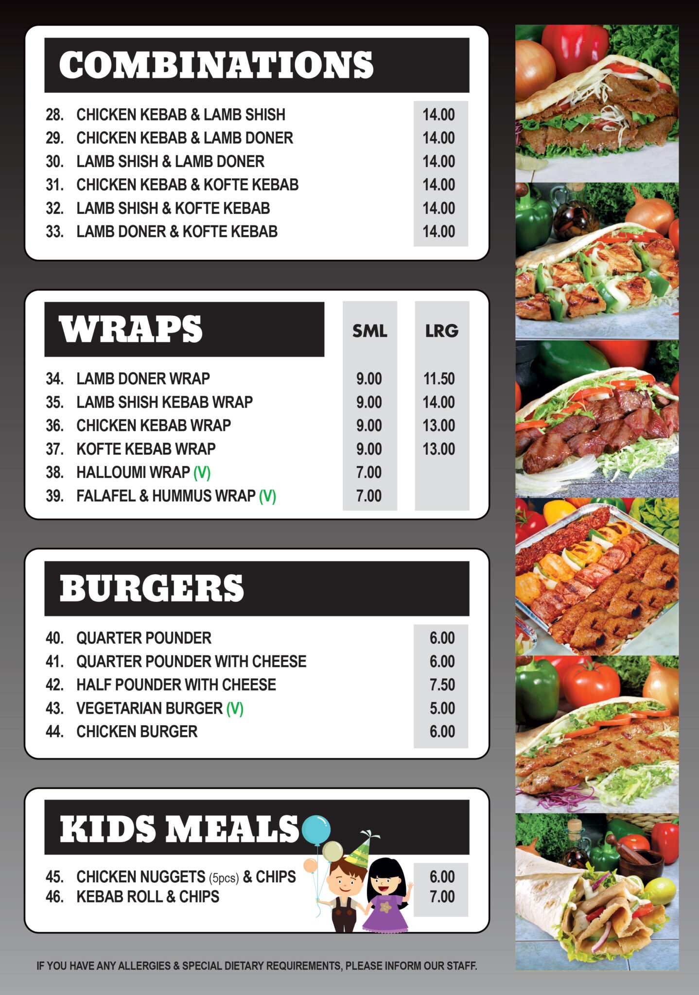 Menu – Cuffley Kebab
